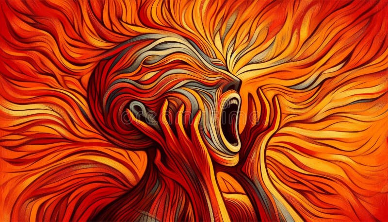 Abstract Surreal Art Illustration of Anger during Creative Process ...