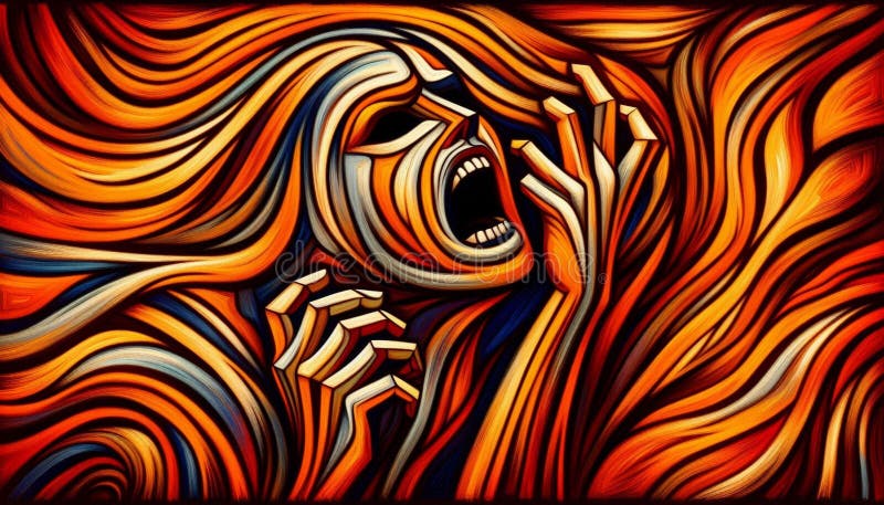 Abstract Surreal Art Illustration of Anger during Creative Process ...