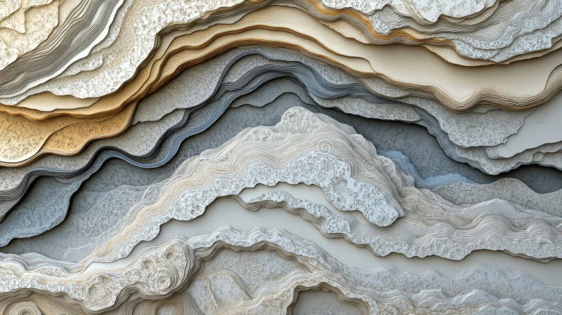 Abstract Art is Showcased through the Depiction of Layered, Wavy Forms ...