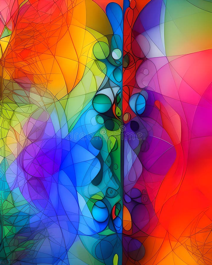 Colourful Abstract Art stock illustration. Illustration of patterns ...
