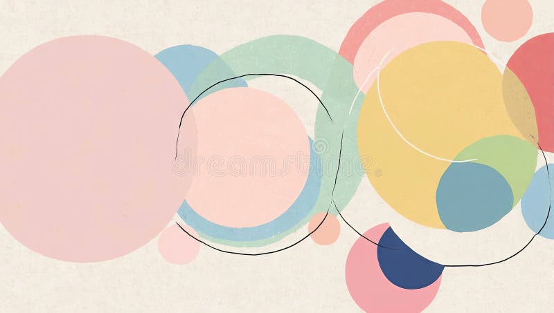 Abstract Art with Soft Overlapping Pastel Colored Circles and Shapes ...