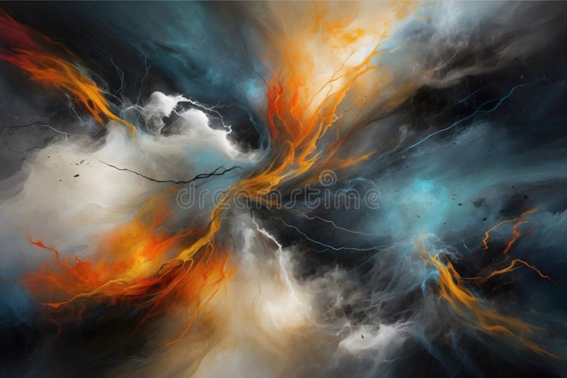 An Abstract of Storm Clouds and Lightning Stock Photo - Image of power ...