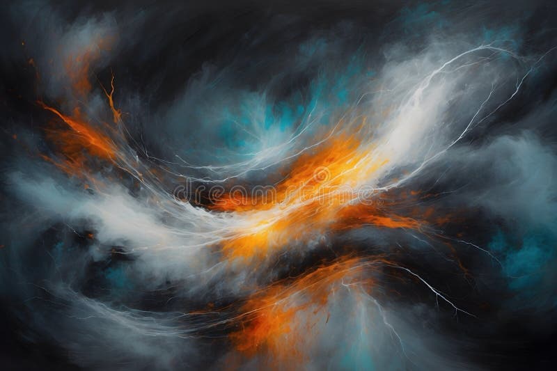 An Abstract of Storm Clouds and Lightning Stock Photo - Image of energy ...