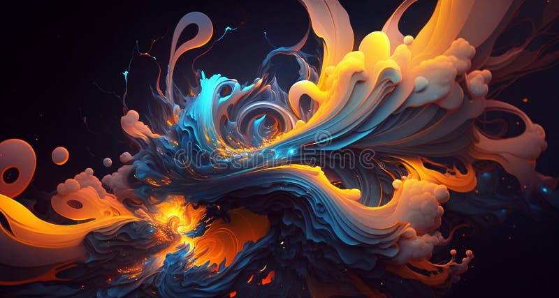 Abstract Art Storm Colorful Background Illustration Stock Illustration ...