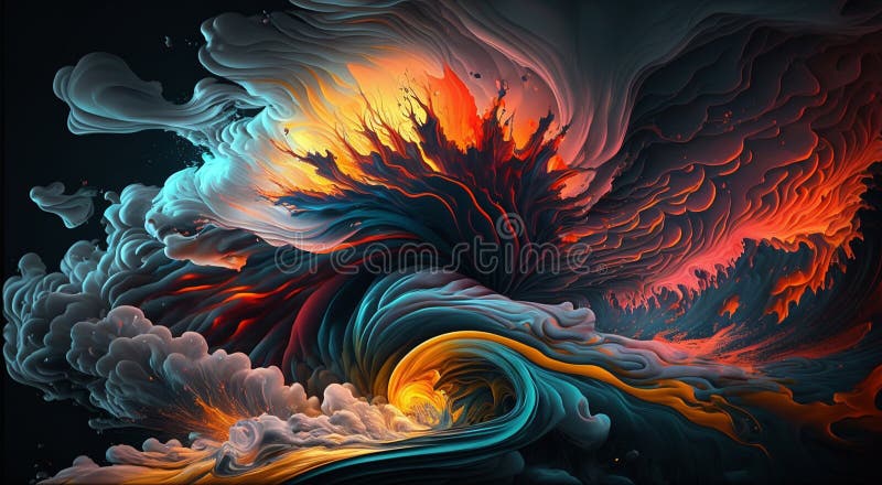 Abstract Art Storm Colorful Background Illustration Stock Illustration ...