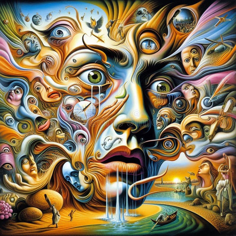 Abstract Art in the Style of Dali with Surreal Forms, Shapes, Dreams ...