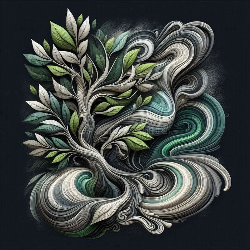 Abstract Surreal Nature Art with Quirky Forms, Shapes, Dreams Fluid ...