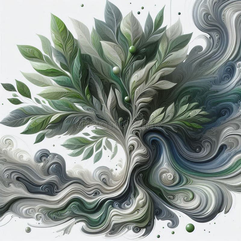 Abstract Surreal Nature Art with Quirky Forms, Shapes, Dreams Fluid ...