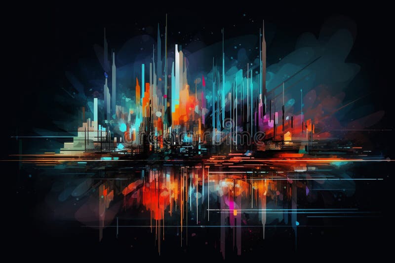 Abstract Art Technology Concept Stock Image - Image of stadium, poster ...