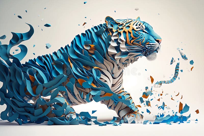 Abstract Art of a Tiger. Generative AI Stock Illustration ...