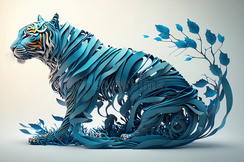 Abstract Art of a Tiger. Generative AI Stock Illustration ...