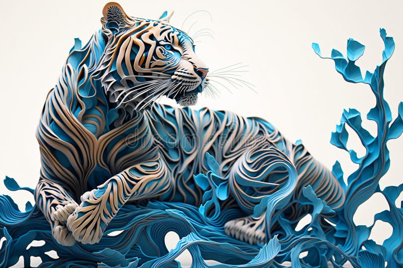 Abstract Art of a Tiger. Generative AI Stock Illustration ...
