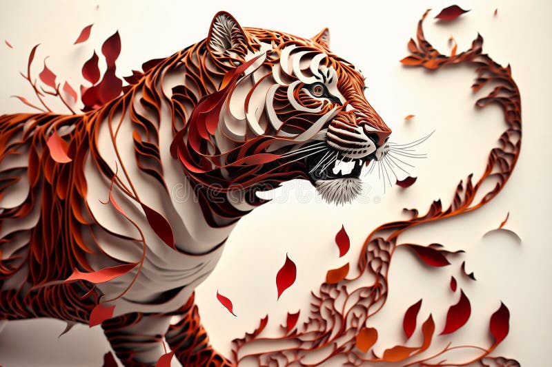 Abstract Art of a Tiger. Generative AI Stock Illustration ...