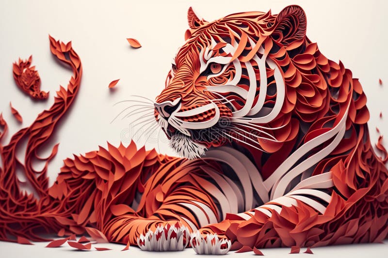 Abstract Art of a Tiger. Generative AI Stock Illustration ...
