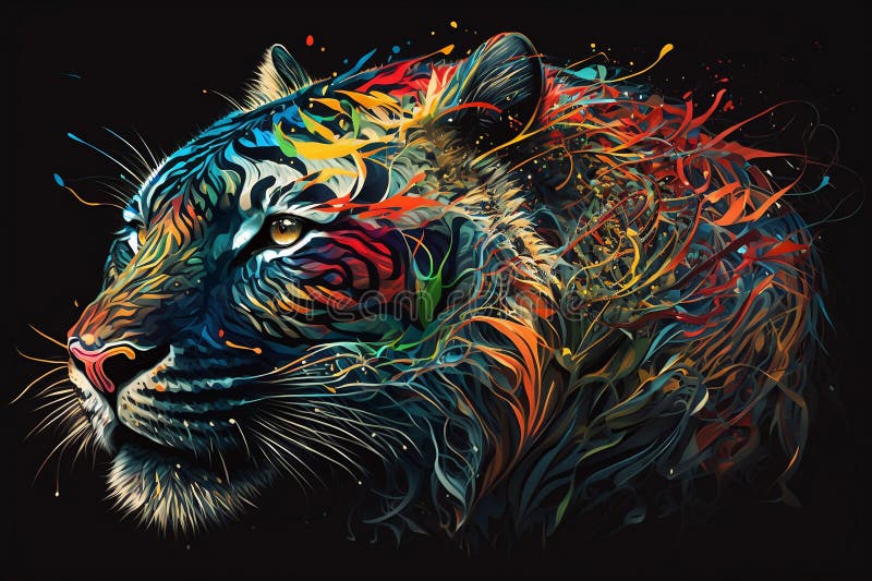 Abstract Art of a Tiger. Generative AI Stock Illustration ...