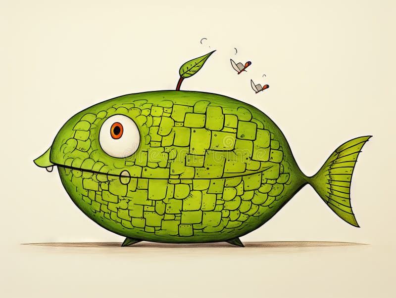Apple fish creature stock illustration. Illustration of colorful ...