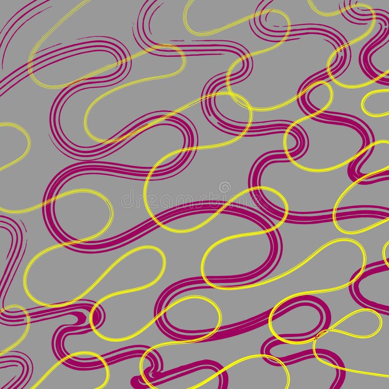 Abstract Art Vector Doodle Pattern on Contrasting Background. Waves and ...