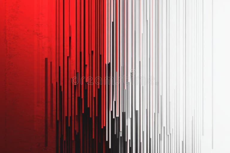 Abstract Art with Vertical Lines in Red and White Tones for Modern ...