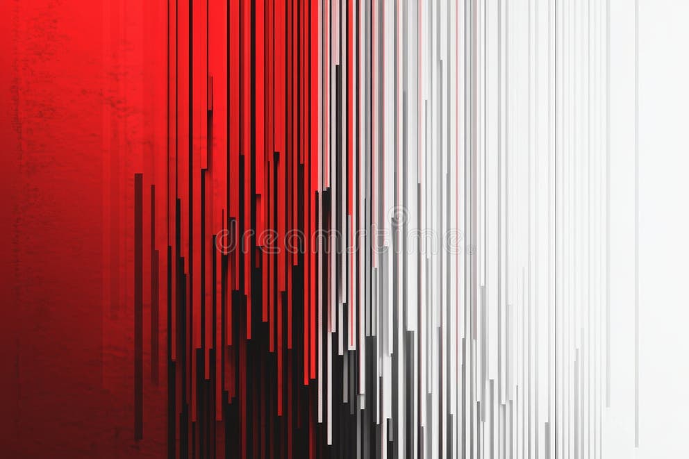 Abstract Art with Vertical Lines in Red and White Tones for Modern ...