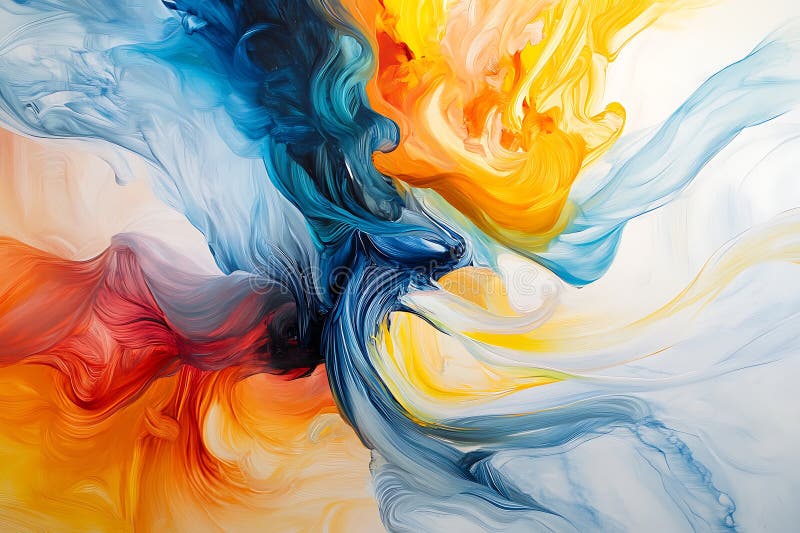 Abstract Art with Vibrant Colors Swirling and Flowing Stock ...