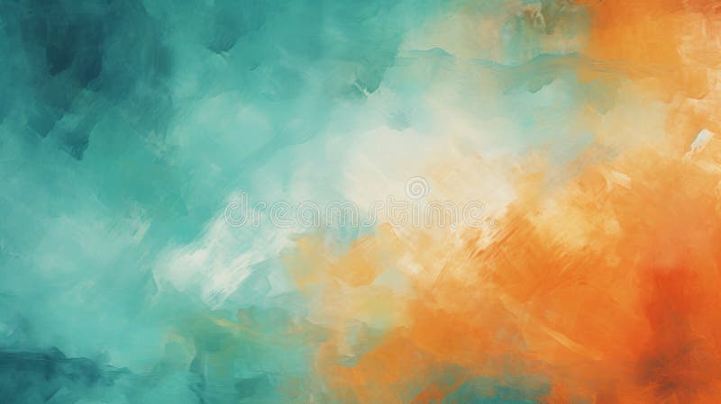 Abstract Art Wallpaper. Colored Background, Teal and Orange. Stock ...