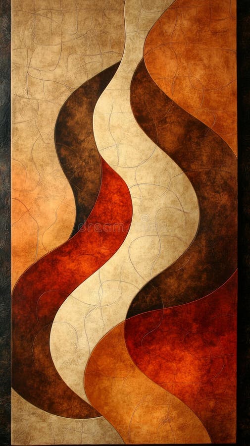 Abstract Art with Warm Colors and Flowing Shapes. Stock Illustration ...