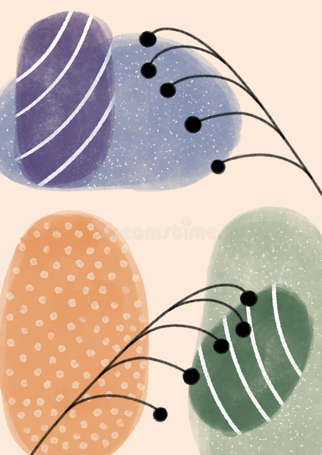 Abstract Art Watercolour Pattern with Floral Stock Illustration ...