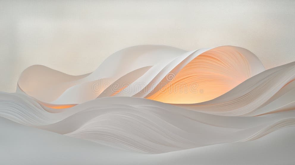 Abstract Art: a Wave of White and Orange Stock Photo - Image of wave ...