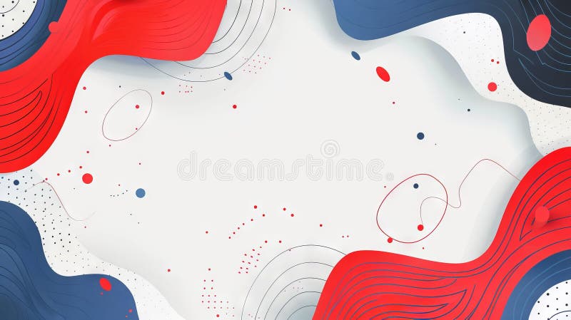 Abstract Art with White Background and Red Blue Shapes Concept of ...