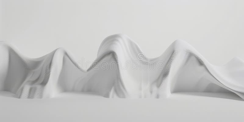 Abstract Art White Flowing Waves Resembling Fabric. Digital Artwork ...
