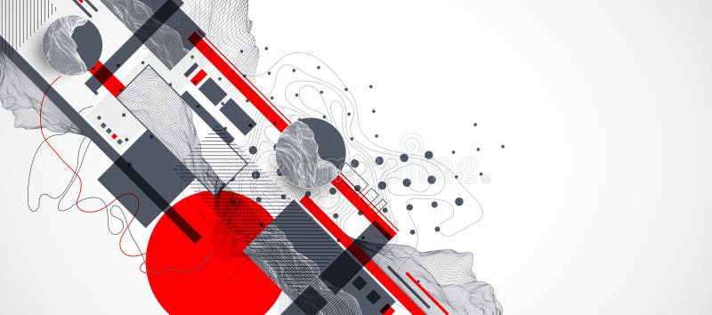 Abstract Art Wireframe Background. Modern Science or Technology Art ...