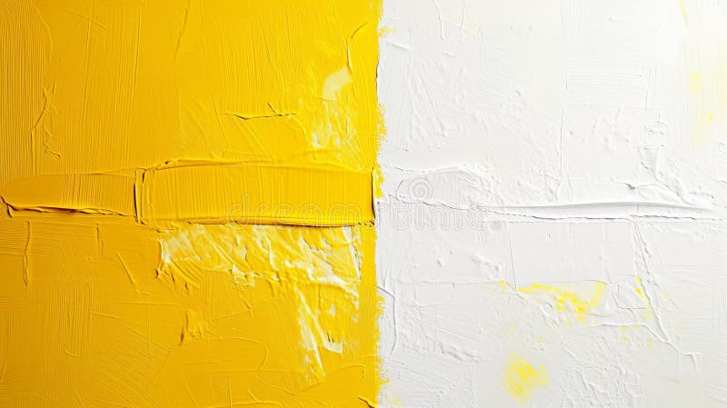 Abstract Art with Yellow and White Textured Paint Background Stock ...