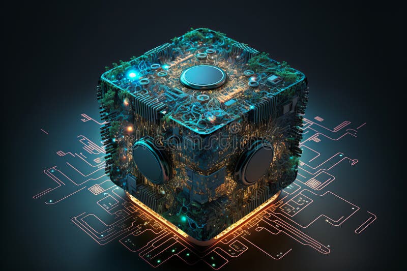 Abstract Artificial Intelligence Central Processing Unit Generative Ai