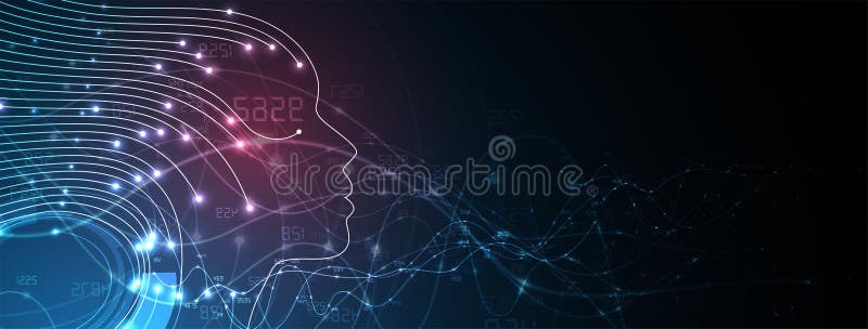 Abstract Artificial Intelligence. Cloud Computing. Machine Learning ...