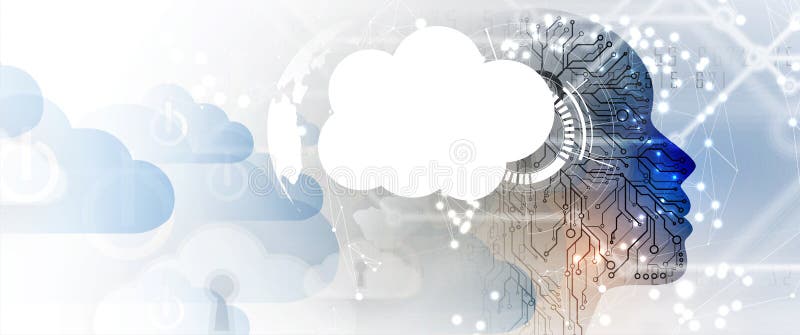 Abstract Artificial Intelligence. Cloud Computing. Machine Learning. Technology Web Background ...