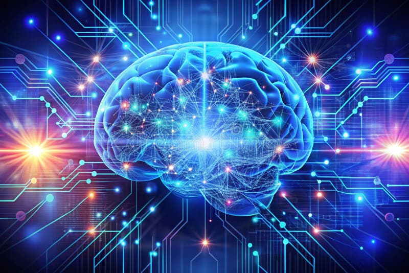 Abstract Artificial Intelligence and Creative Brain Concept Stock ...