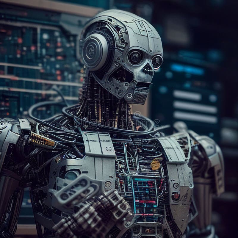 Abstract Artificial Intelligence, Robot, in the Form of a Human ...