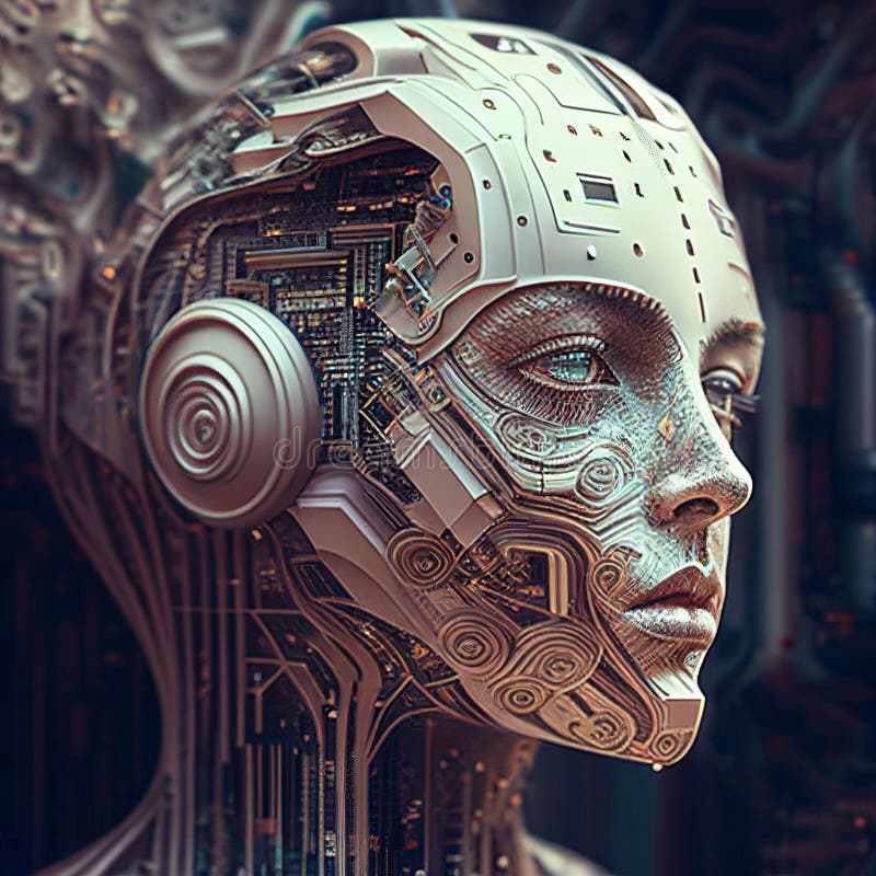 Abstract Artificial Intelligence, Robot, in the Form of a Human ...