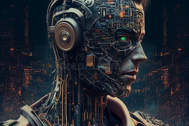 Abstract Artificial Intelligence, Robot, in the Form of a Human ...