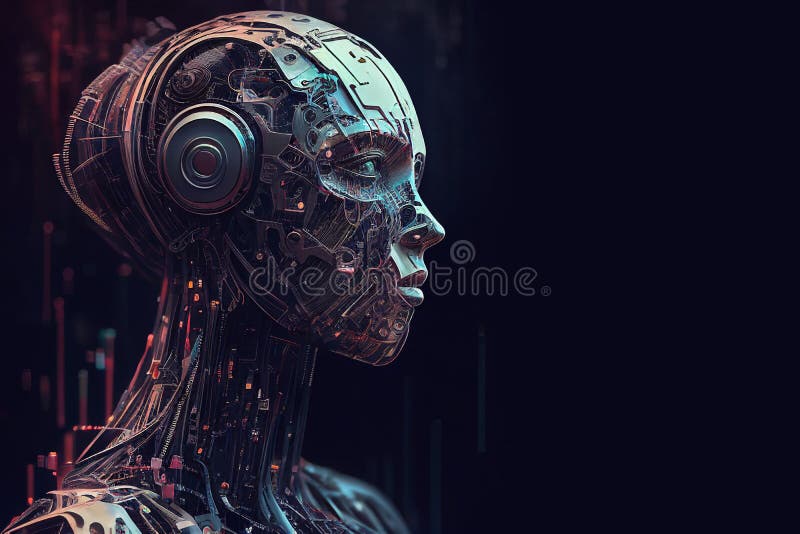 Abstract Artificial Intelligence, Robot, in the Form of a Human ...