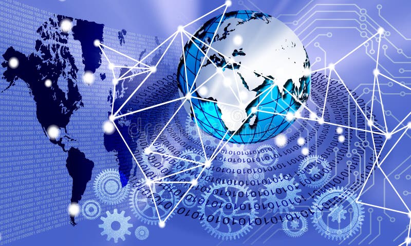 Technology Web Glob Background. Cogs Technology Concept. World Network ...