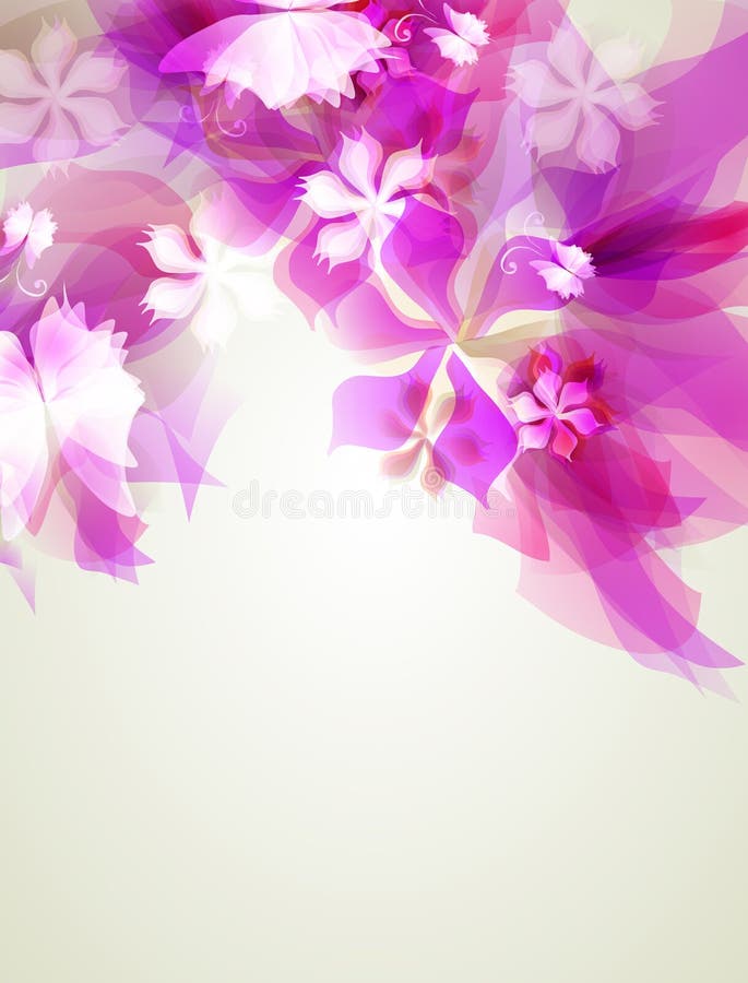 Abstract Artistic Background with Pink Floral Element Stock Vector ...