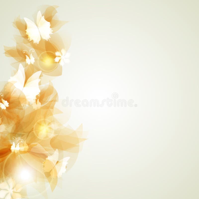 Abstract Artistic Background with Yellow Floral Stock Vector ...