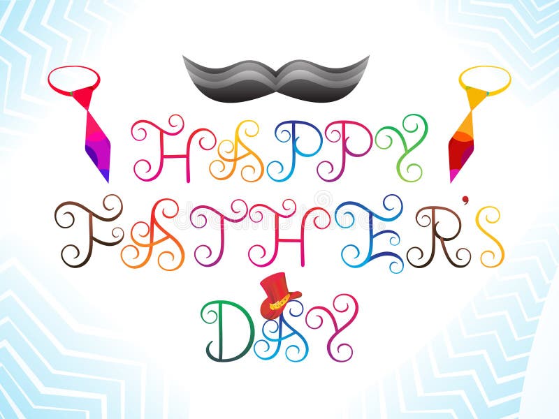 Colorful Fathers Day Greeting Card Stock Vector - Illustration of ...