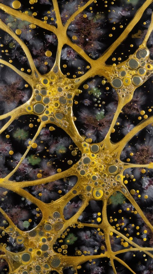 Abstract Artistic Composition Featuring Organic Network Structures of ...