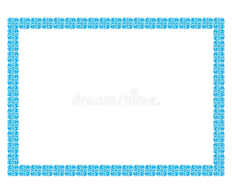 Abstract Artistic Creative Blue Floral Border Stock Vector ...