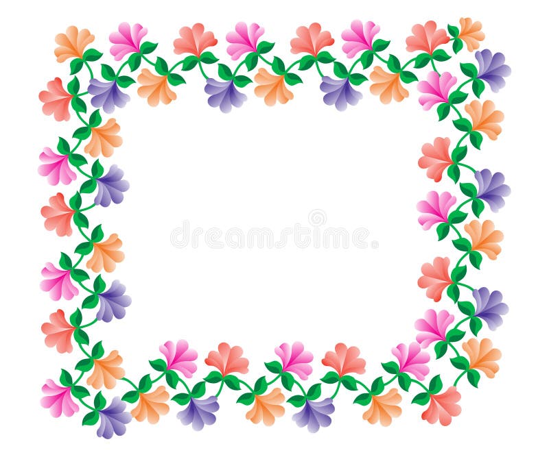Abstract Artistic Creative Colorful Flower Border Stock Vector ...