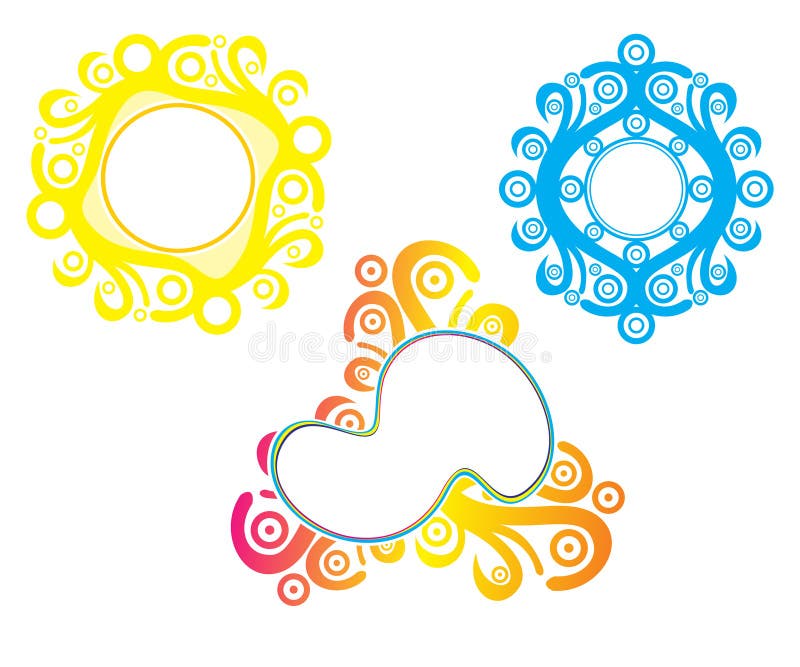 Abstract Artistic Creative Colorful Multiple Floral Border Stock Vector ...