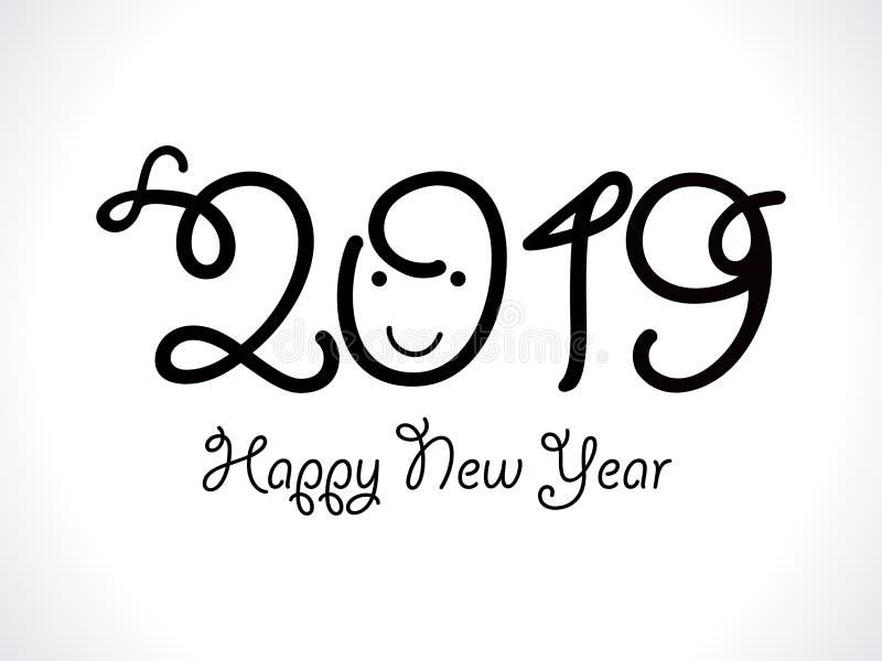 Abstract Artistic Creative Funny New Year Text Stock Vector ...