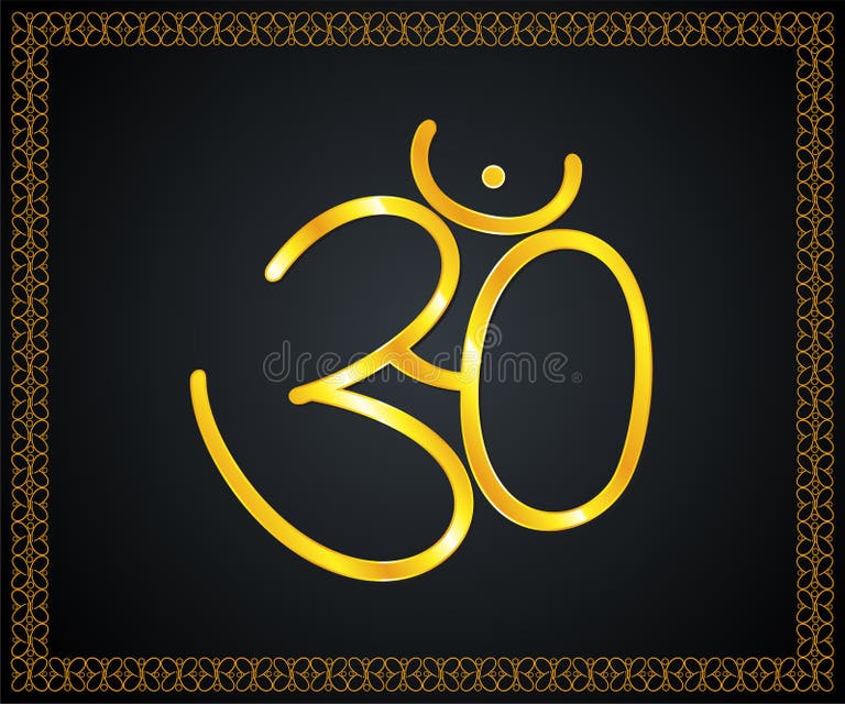Abstract Artistic Creative Golden Om Text Stock Vector - Illustration ...